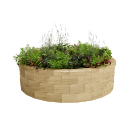 Ronde Moestuinbak - Laag / 123 x 35 cm | WoodBlocX